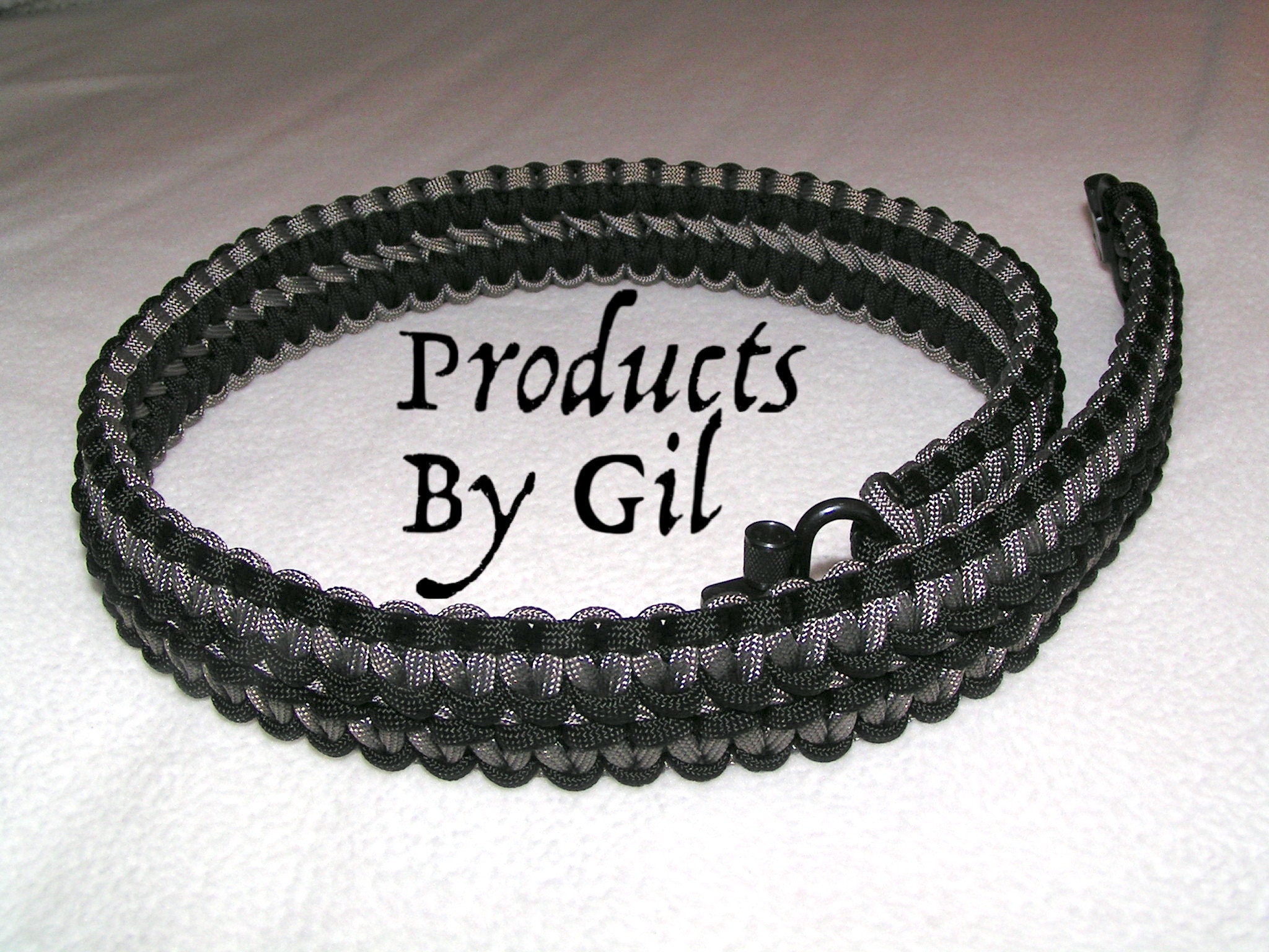 Paracord Survival Cord Gun Sling of Black and Gun Metal (gray) Paracord ...