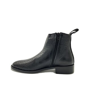 Handmade Black Color Genuine Snake Textured Leather High Ankle Stylish ...