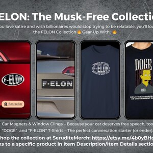 Funny Anti-elon Musk Magnet F-ELON Car Magnet Die Cut Humorous Sign ...