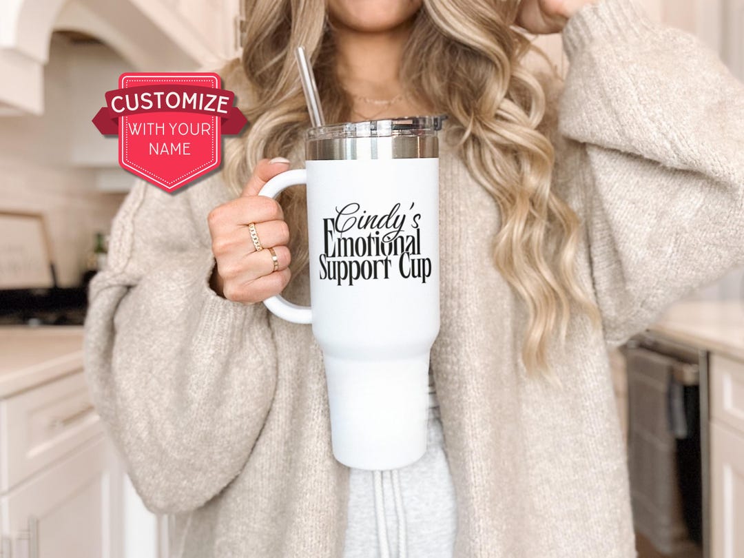 Custom Emotional Support Tumbler 40 Oz Stanley-like Thermal Travel Mug ...