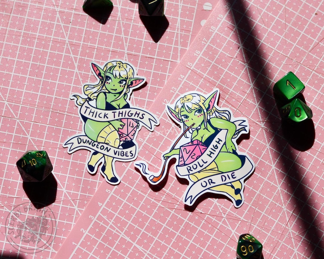 Hot Goblin Girl DND Stickers: Glossy Vinyl RPG Stickers - Etsy