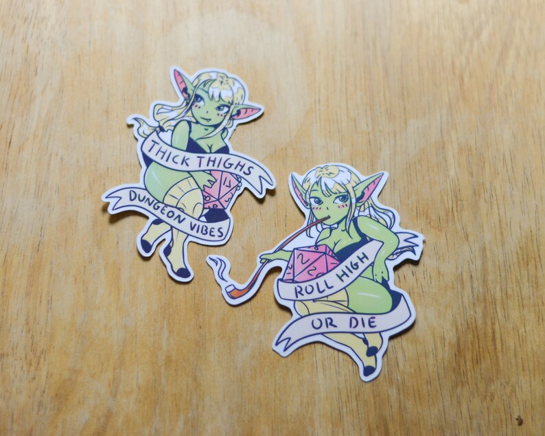 Goblin Girl Stickers Cute N Funny RPG Glossy Vinyl Stickers - Etsy
