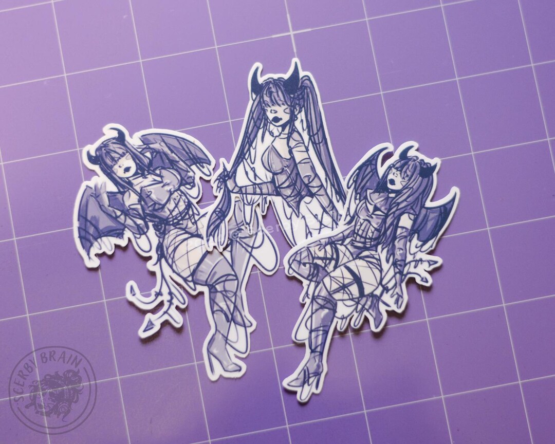 Purple Devils Sticker Set | Glossy Vinyl Stickers | Hot Babe Goth Art - Etsy