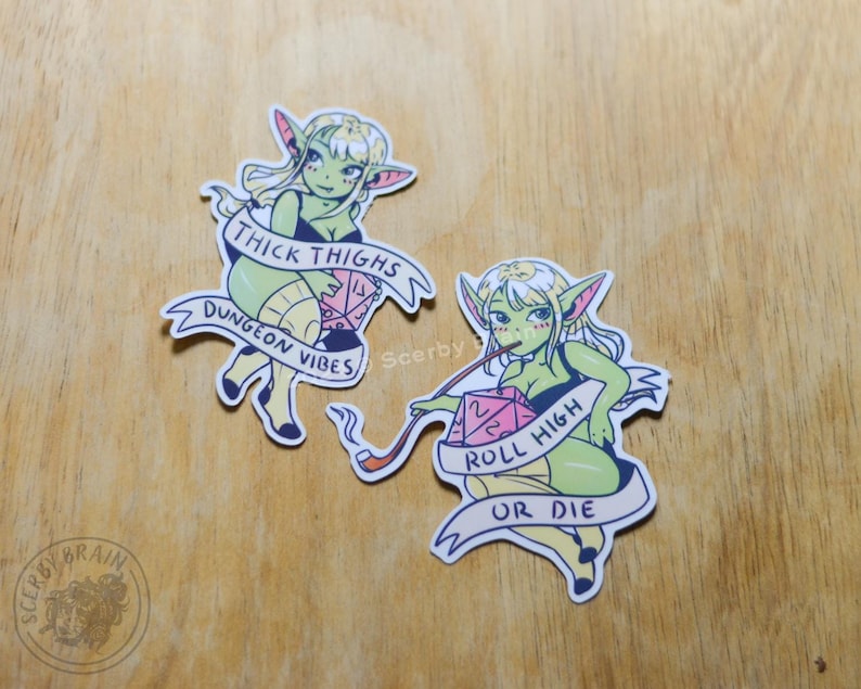 Hot Goblin Girl DND Stickers: Glossy Vinyl RPG Stickers - Etsy