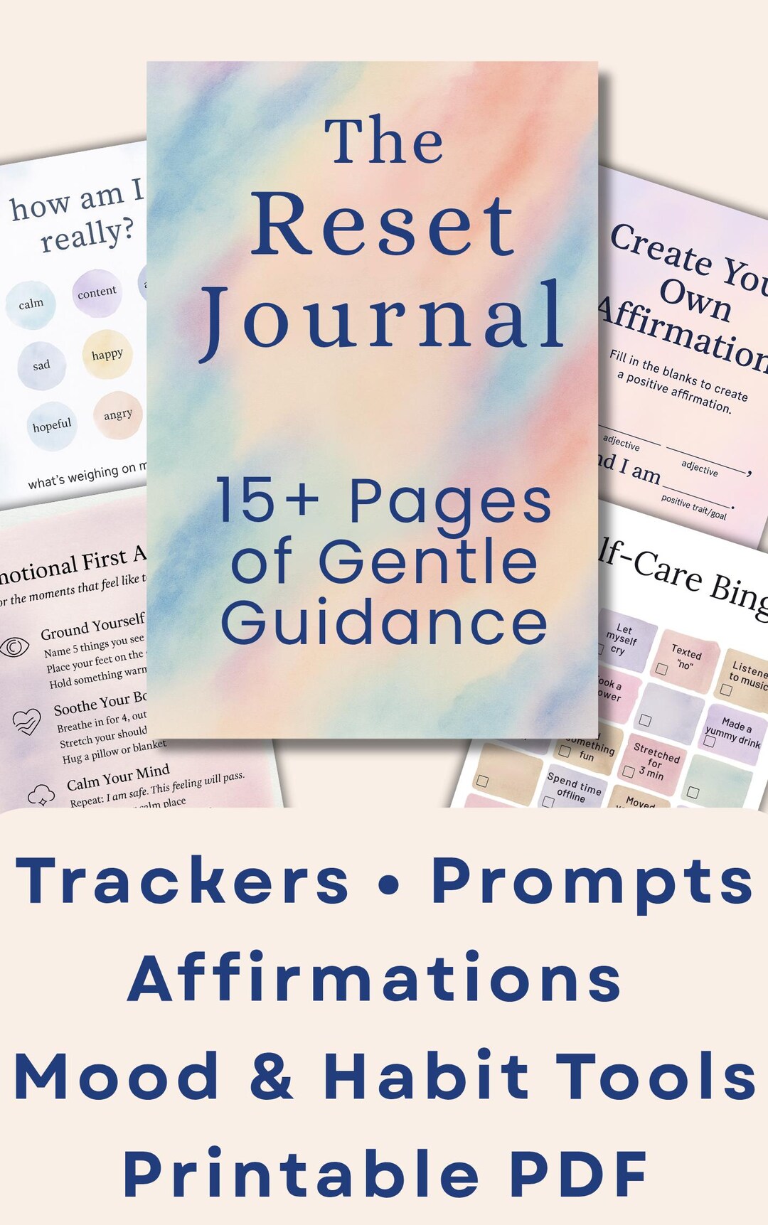 The Reset Journal | Printable Self-care & Mental Health Workbook ...