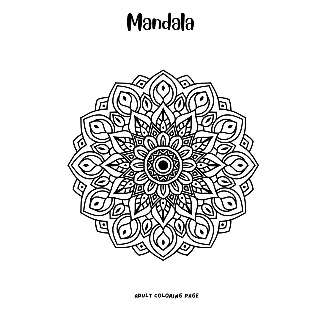 6 Piece Mandala Coloring Page Instant Download - Etsy