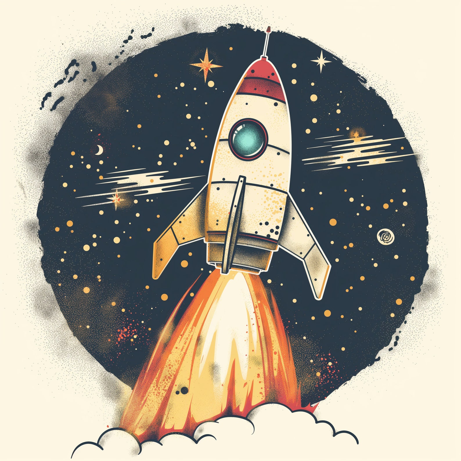 Collection of 4 Rocket Ship Digital Downloads - Etsy