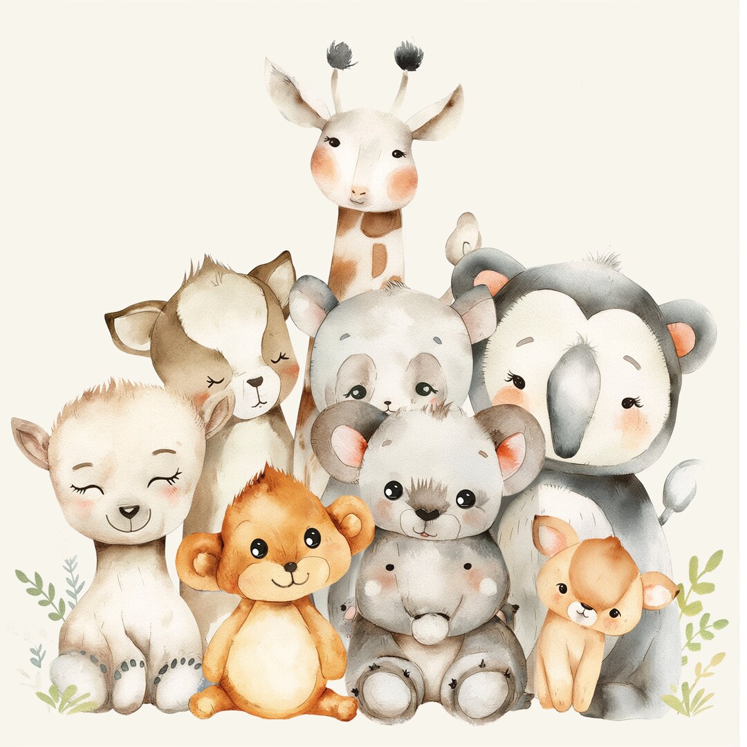 Cute Group of Safari Animals Digital Download - Etsy