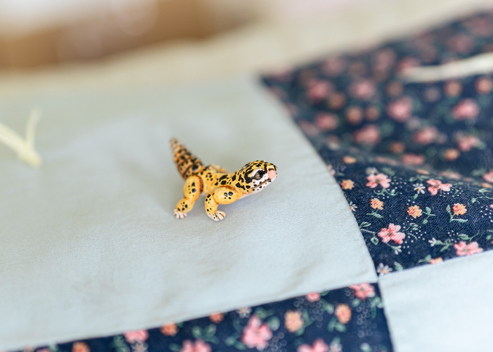 Mini Leopard Gecko - Polymer Clay Sculpture, Mini Leopard Gecko ...