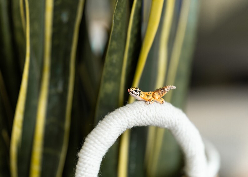 Mini Leopard Gecko - Polymer Clay Sculpture, Mini Leopard Gecko ...