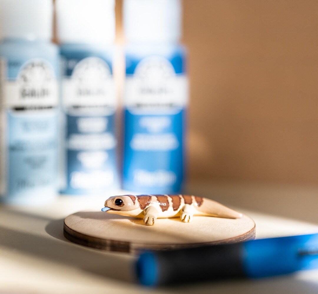 Mini Blue Tongue Skink Polymer Clay Sculpture, Mini Blue Tongue Skink ...