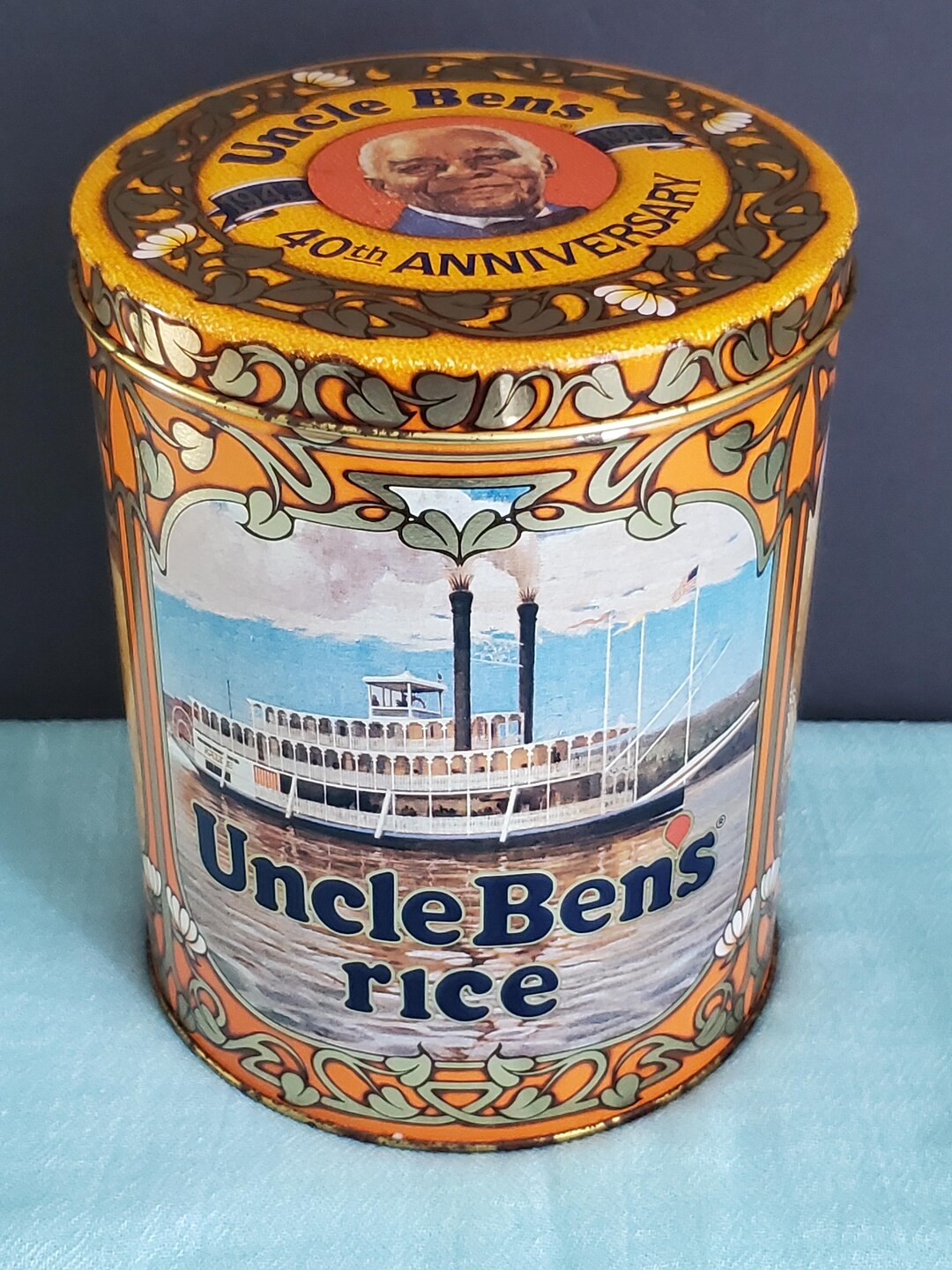 Vintage Uncle Ben's Rice 40th Anniversary Tin Canister Empty ...