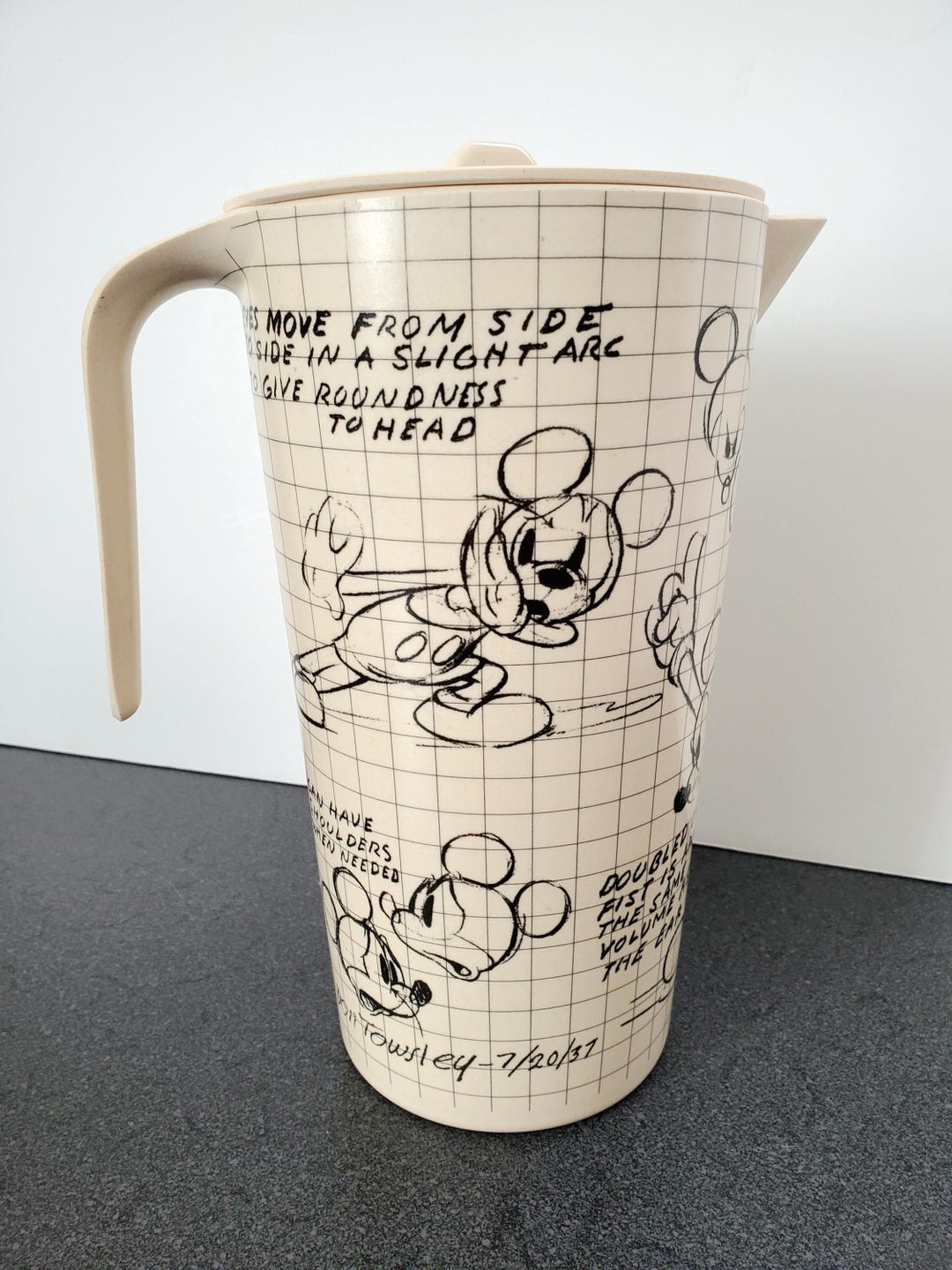 Disney Mickey Mouse Sketchbook Bamboo Pitcher 8.5 With Lid - Etsy