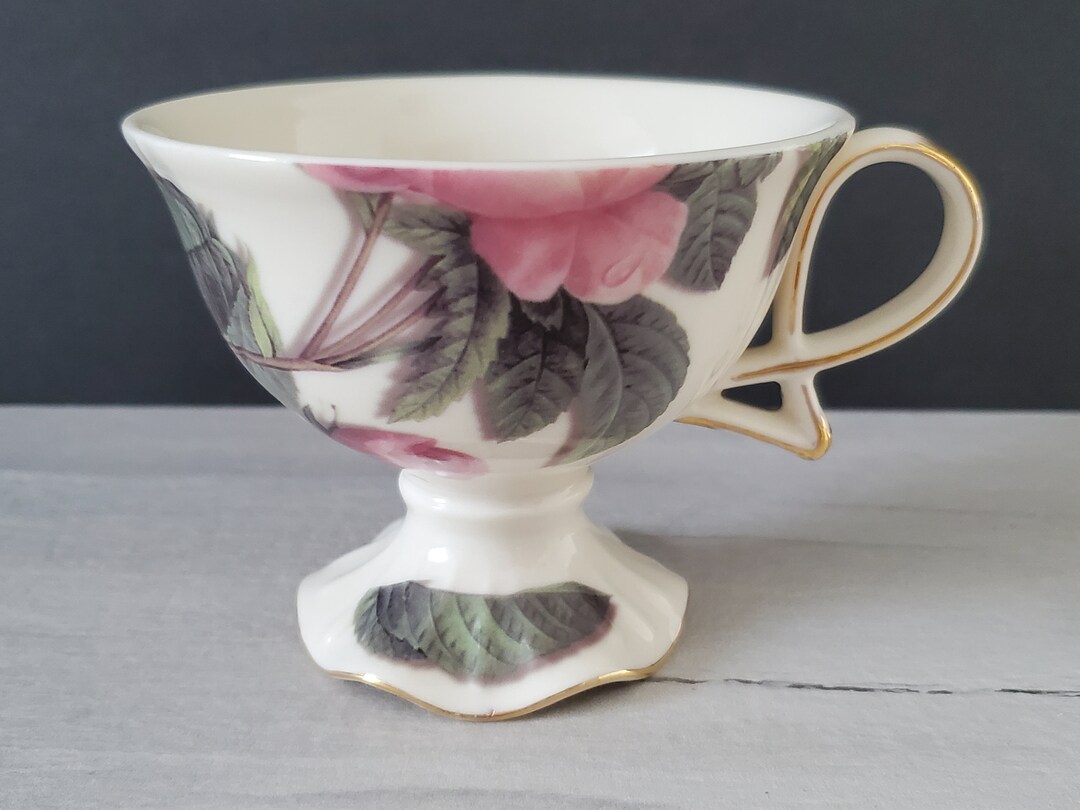 Burton + Burton Romantic Rose Pedestal Teacup Coffee Cup - Etsy