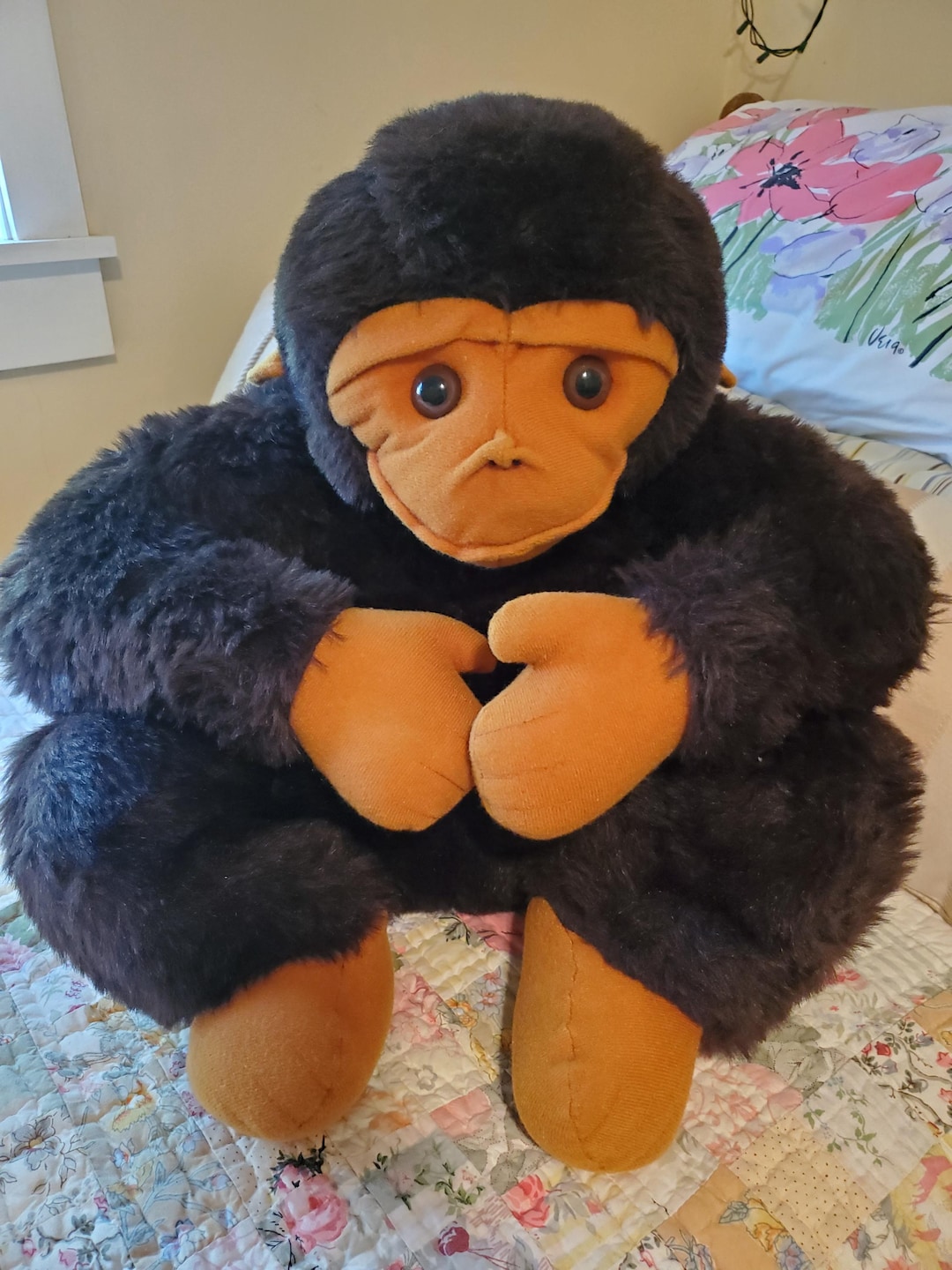 Vintage Folkmanis Folktails Big Monkey Puppet Chimpanzee Hand Puppet 15 ...