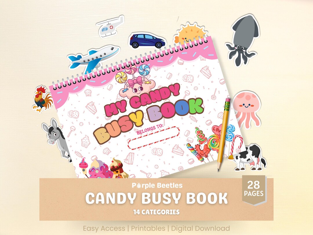 Candyland Theme Busy Book Printable Montessori Inspired Learning Binder ...
