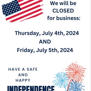 Independence Day Closed for Business Door Sign - Etsy