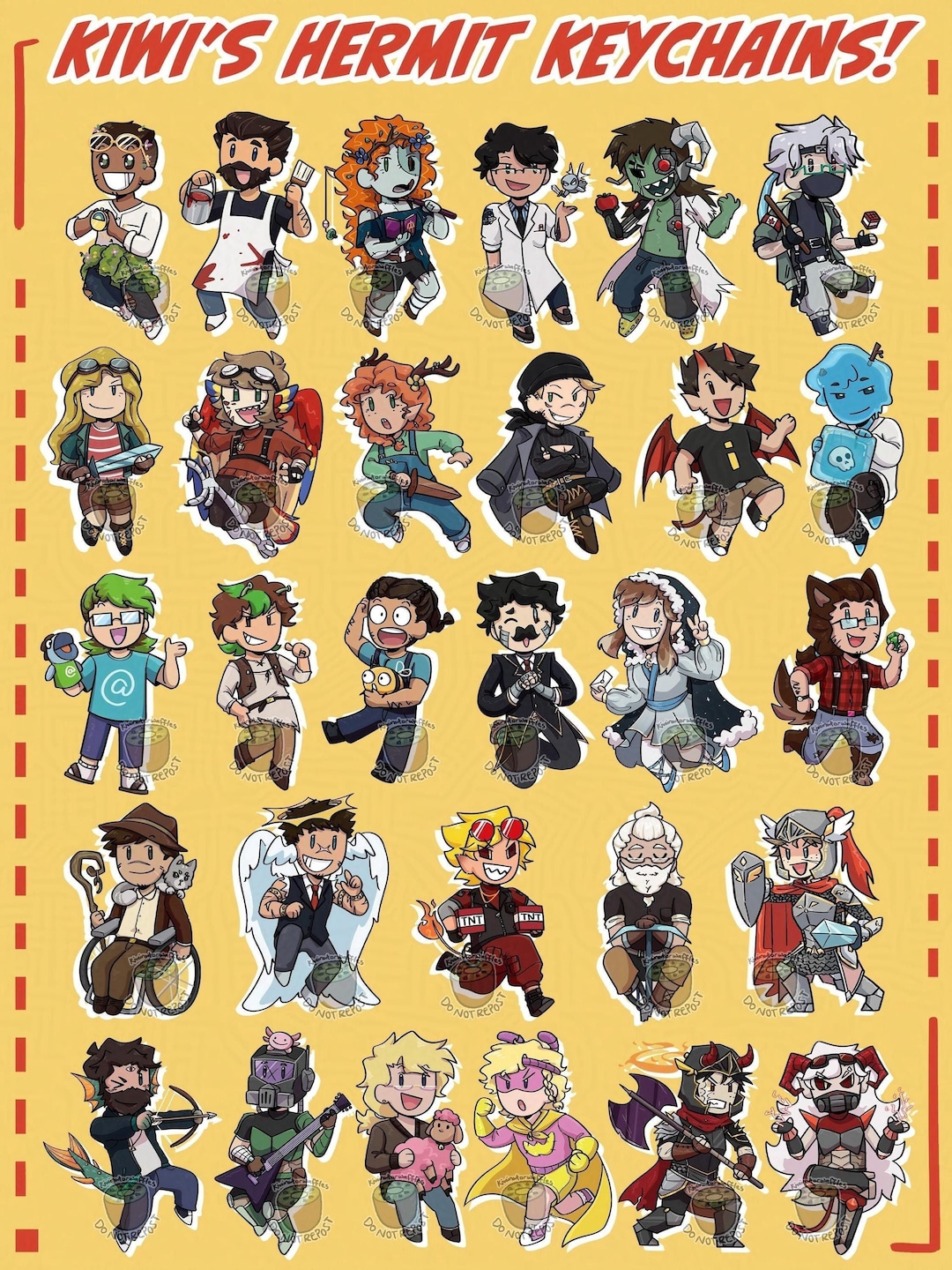 Hermitcraft Acrylic Keychains / Charms - Etsy