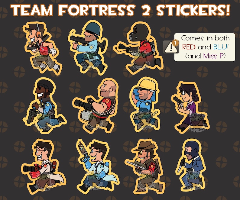 Team Fortress 2 RED + BLU Stickers - Etsy