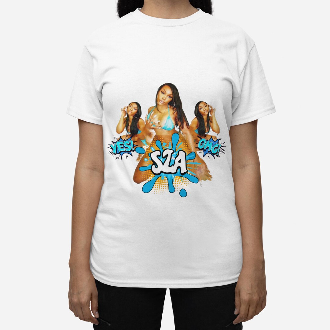 SZA Comic Book Style Graphic Tee, Vintage Style R&B Artist Shirt, Black ...