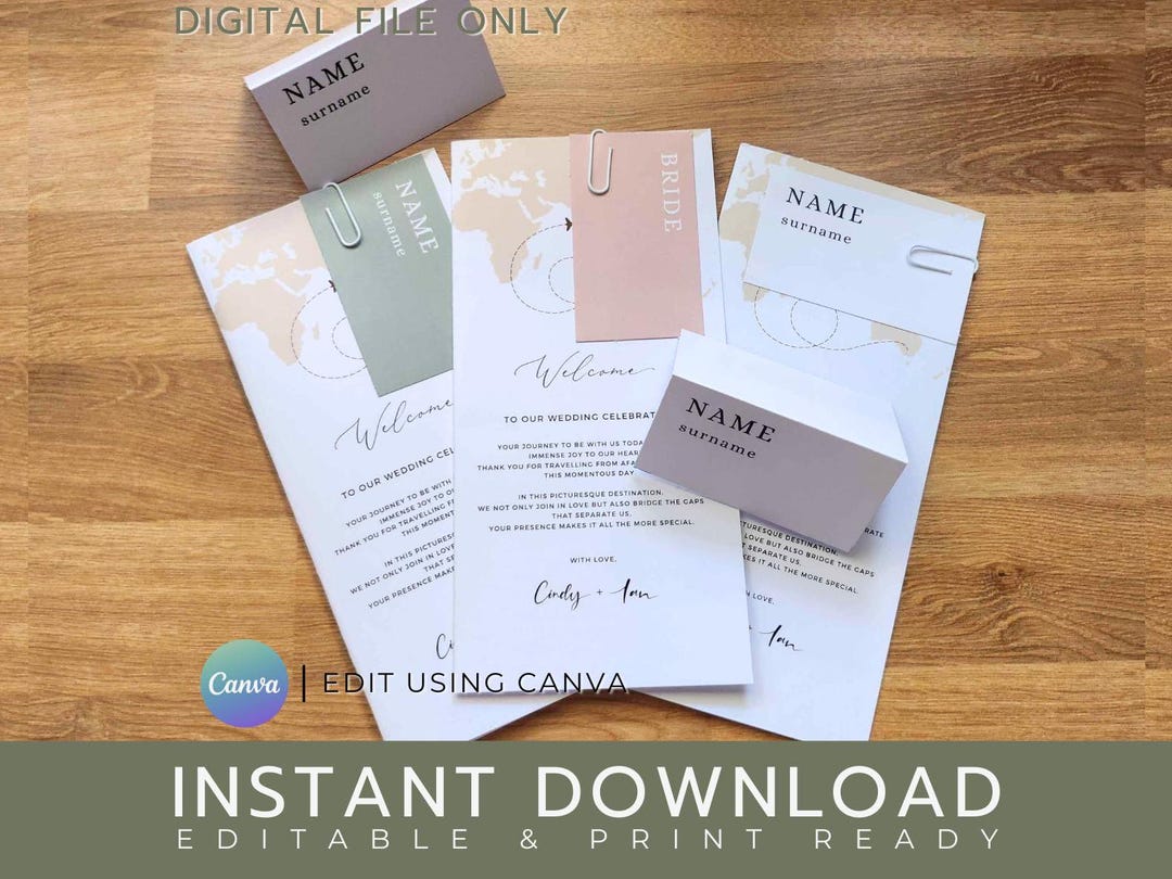 Editable Name Tent Card Sign Personalised Modern Event Wedding Party ...