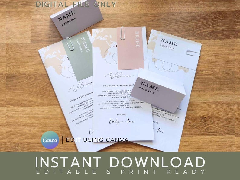 Editable Name Tent Card Sign Personalised Modern Event Wedding Party ...