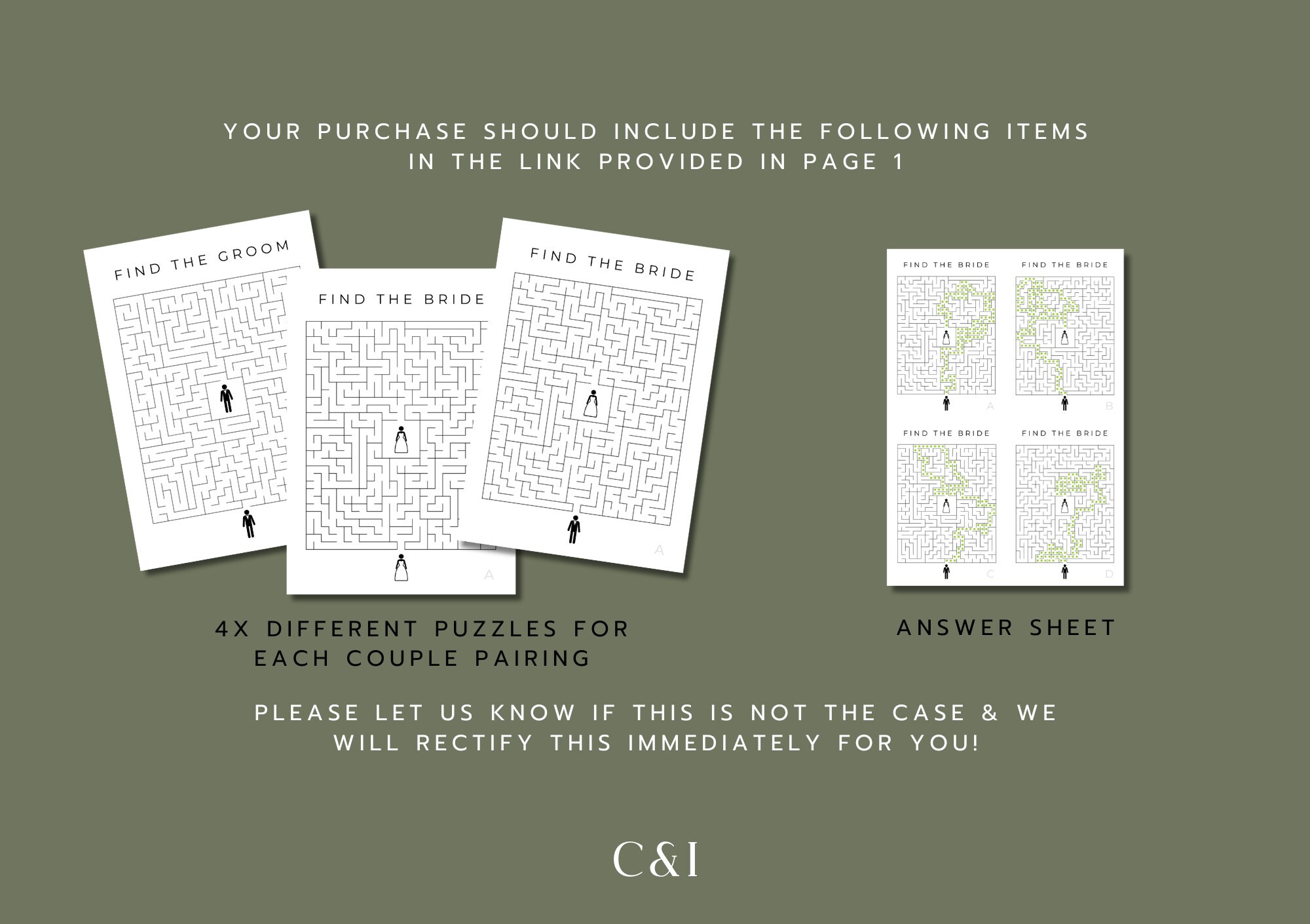 Wedding Themed Maze Puzzle Find the Bride Groom Activity Poster ...