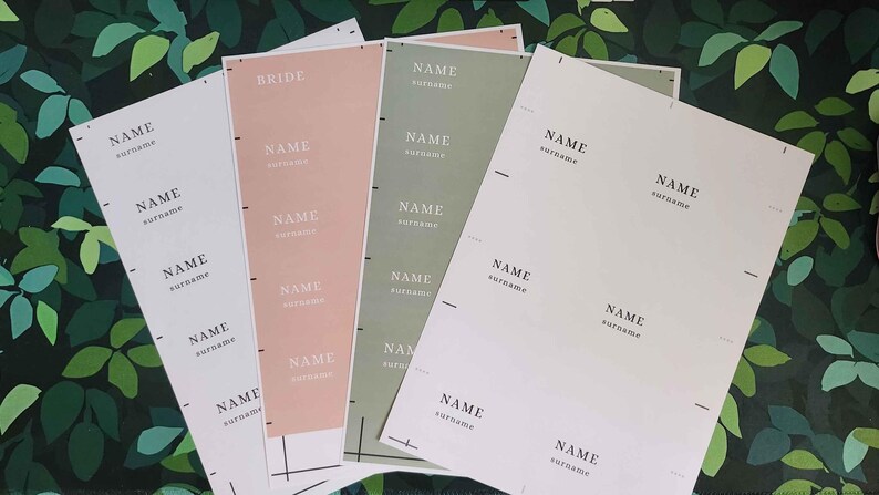 Editable Name Tent Card Sign Personalised Modern Event Wedding Party ...