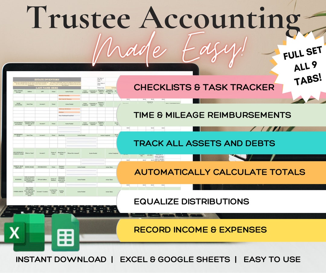 Trustee/estate Accounting: Full Bundle! - Etsy