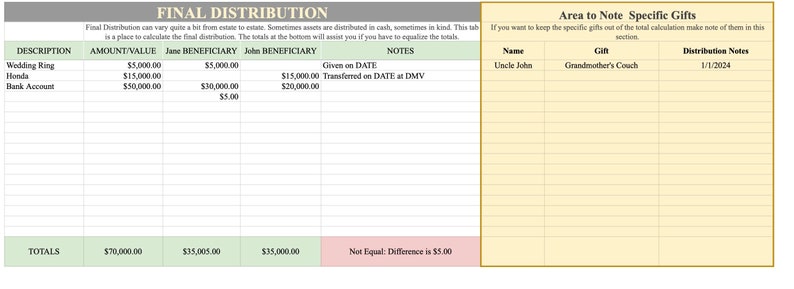 Estate/trust Inventory Spreadsheet - Etsy