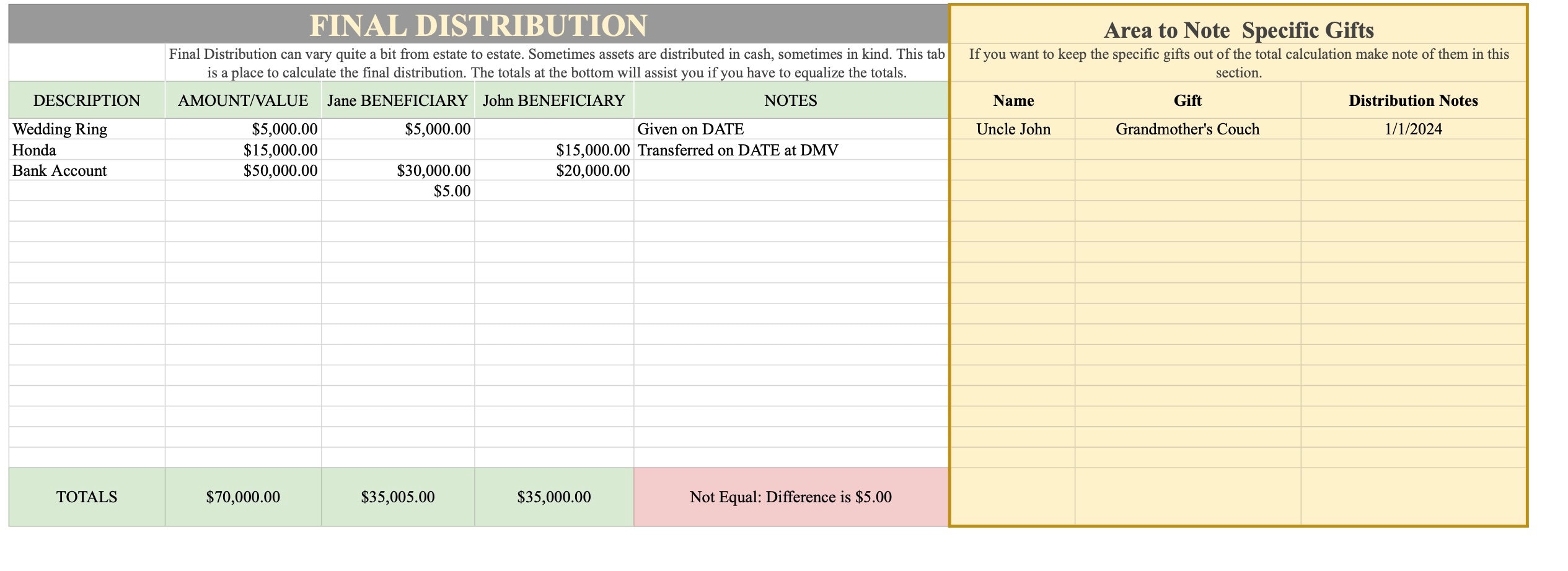 Estate/trust Inventory Spreadsheet - Etsy