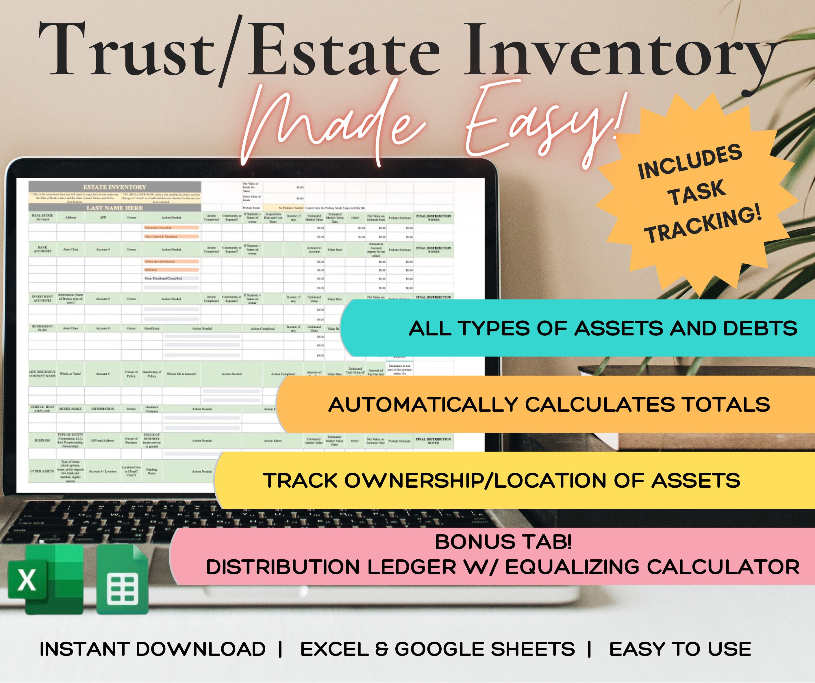 Estate/trust Inventory Spreadsheet - Etsy