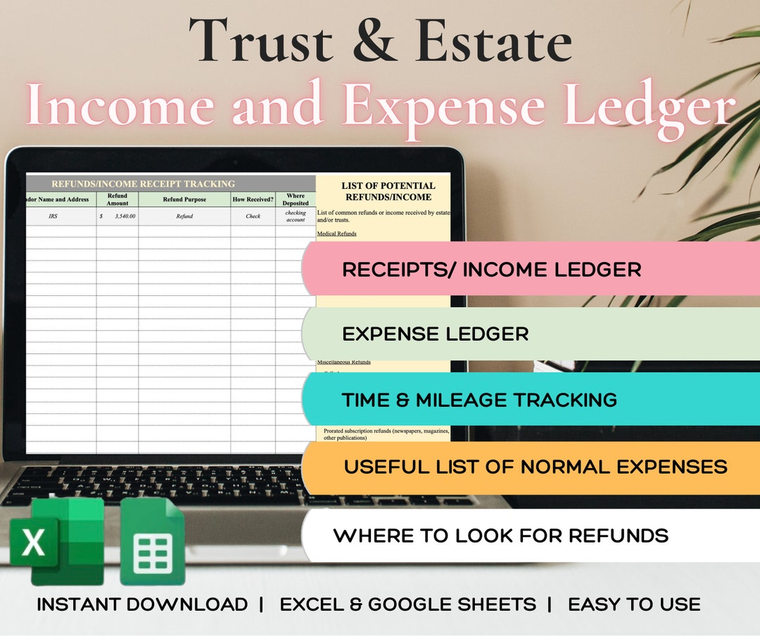 Income and Expense Ledger for Trustees - Etsy