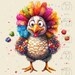 Clumsy Turkey Clown Clipart Set Funny Thanksgiving Turkeys Digital Art ...