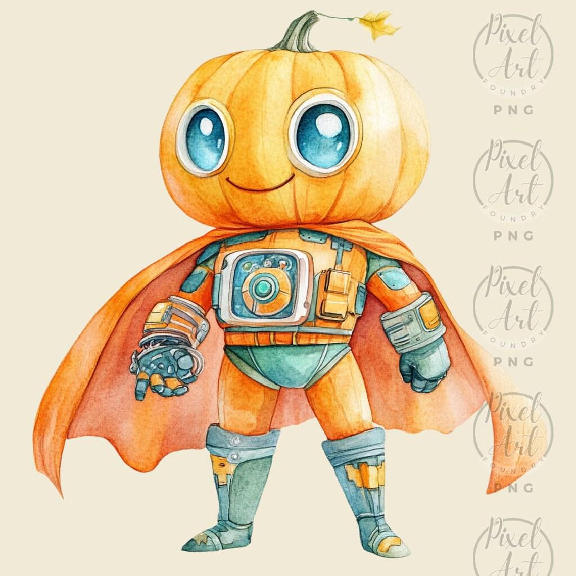 Pumpkin Protectors Clipart: Whimsical Halloween Costume Characters ...