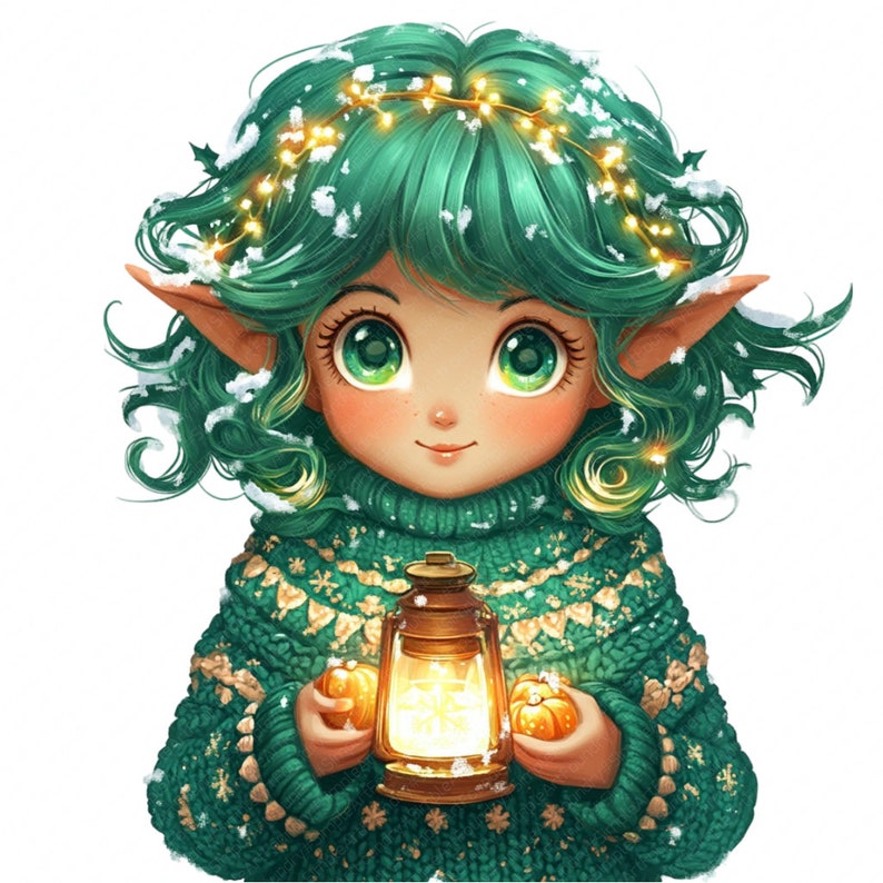 Green Elf Christmas Clipart Set, Holiday Pngs (21 Images) - Etsy