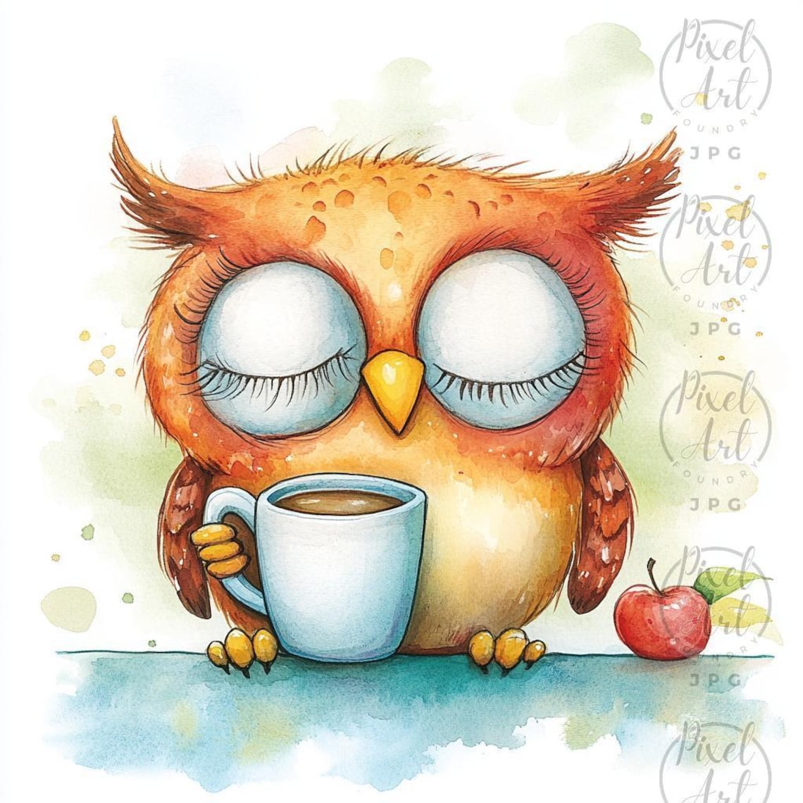 Quirky Owl Clipart: Watercolor Autumn Owls (digital Download) - Etsy