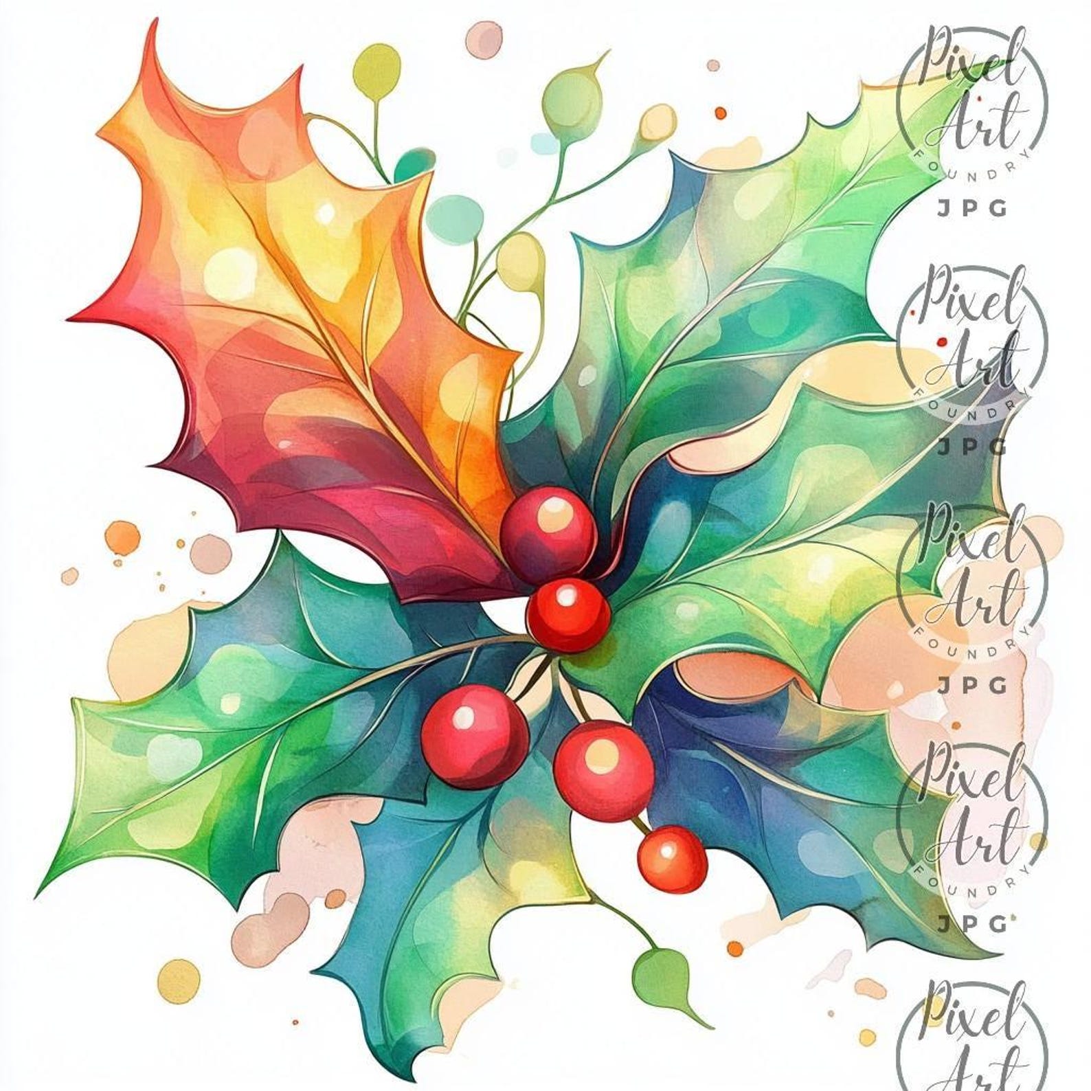 Vibrant Christmas Cheer Clipart Set Holiday Festive Designs Candy Cane ...