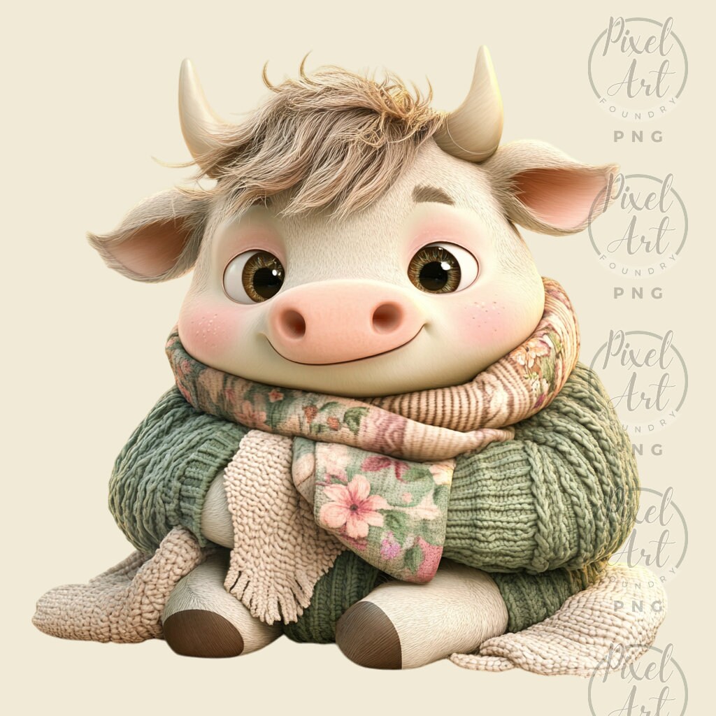 Aurus the Cozy Bull Zodiac Clipart Set Cozy Bull Illustrations Taurus ...