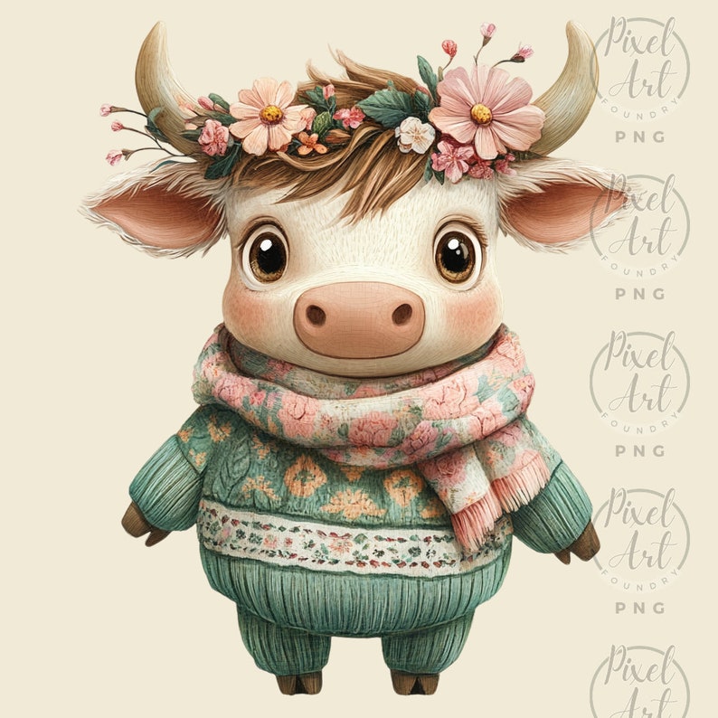 Aurus the Cozy Bull Zodiac Clipart Set Cozy Bull Illustrations Taurus ...