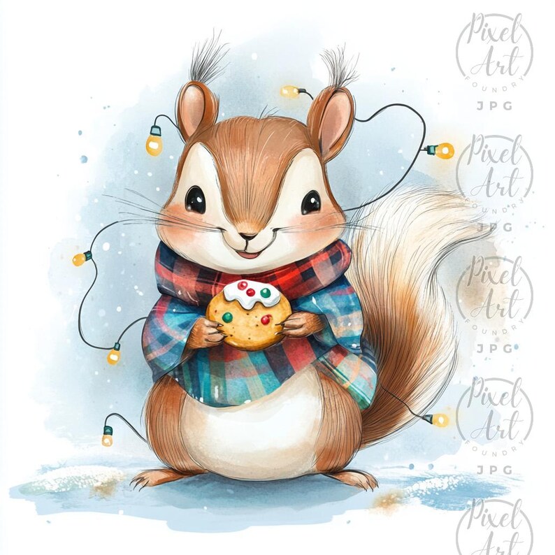 Cozy Woodland Animal Clipart Winter Cabin JPG 20pcs; Raccoon Fox ...