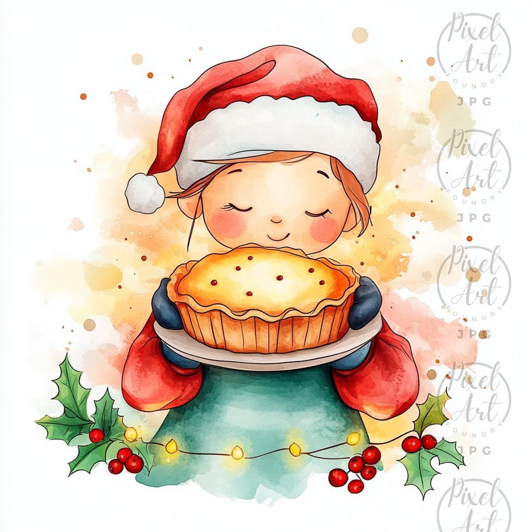 Whimsical Winter Baking Clipart Cozy Holiday Characters Recipe Cards ...