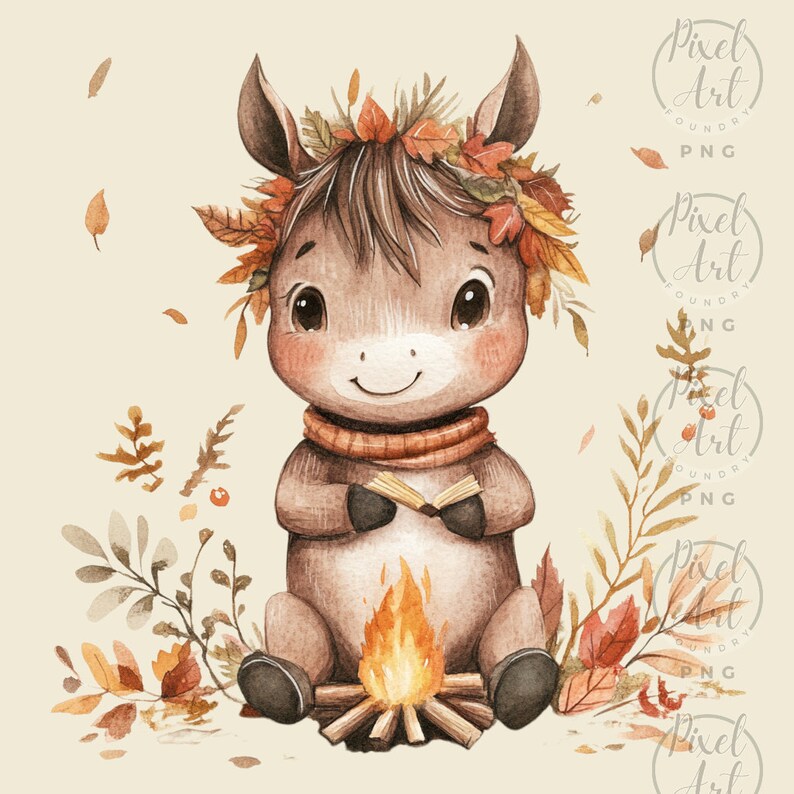 Cute Centaurs at Harvest Clipart Autumn Fall Fantasy Art Pumpkin ...