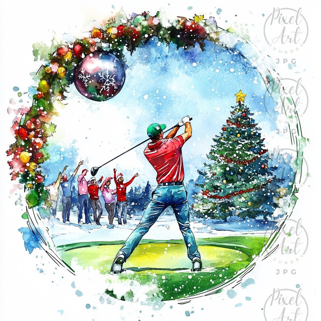 Christmas Golf Clipart: Festive Holiday Art (23 JPG) - Etsy