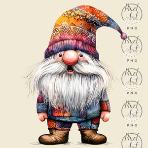 Whimsical Gnome Clipart Collection PNG 21 Adorable Quirky Festive ...