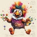 Clumsy Turkey Clown Clipart Set Funny Thanksgiving Turkeys Digital Art ...