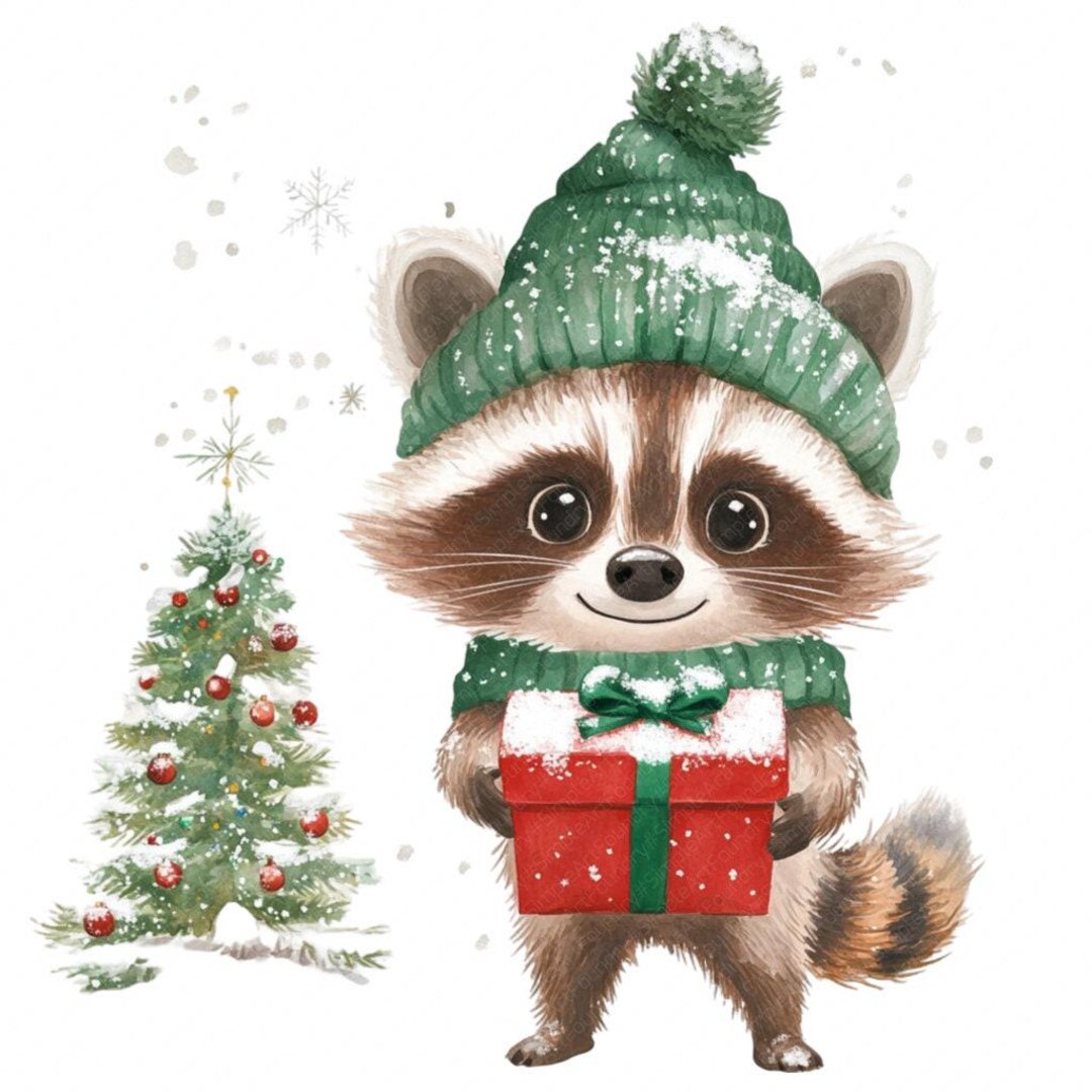 Woodland Animals Christmas Clipart Set, Holiday Pngs - Etsy