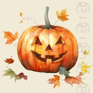 Jack O' Lantern Clipart Collection 24 PNG Images Whimsical Pumpkin ...