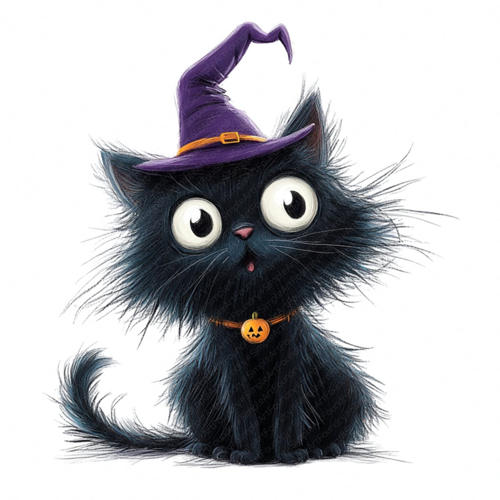 Cute Spooky Halloween Black Cat Clipart – 23 Witchy Pngs DIY Crafts ...