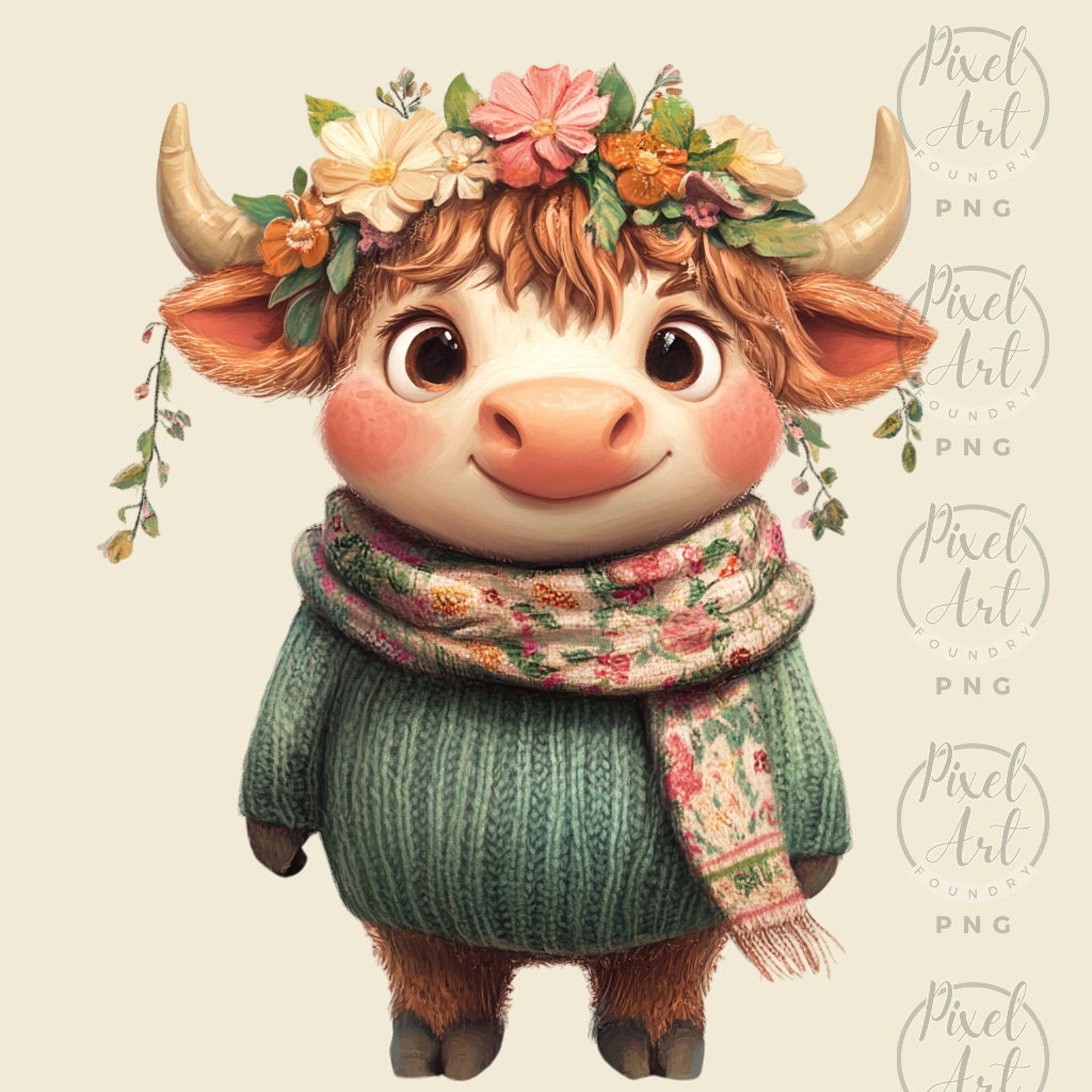 Aurus the Cozy Bull Zodiac Clipart Set Cozy Bull Illustrations Taurus ...